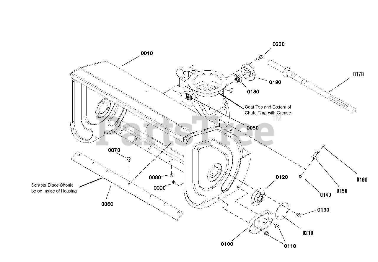 John Deere 1028E (1695808) - John Deere 28" Snow Thrower (2010) Auger ...
