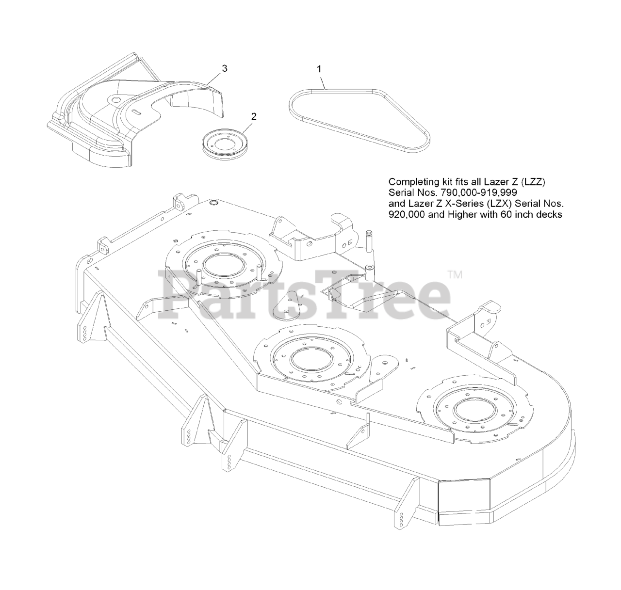 Exmark LZUV3B - Exmark Ultra Vac Triple Bagger for Lazer Z Mower (SN ...