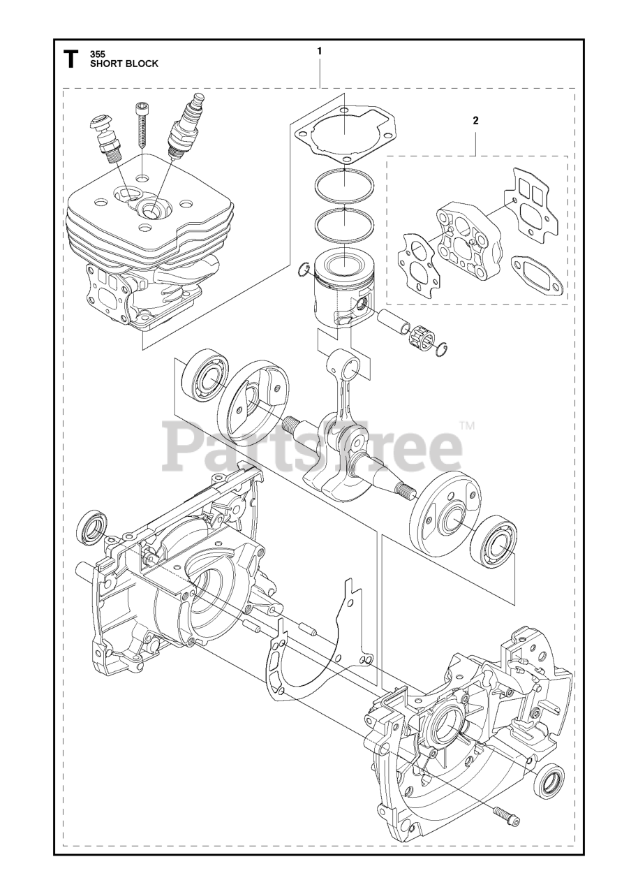 Husqvarna 355 RX - Husqvarna String Trimmer (Original) SHORT BLOCK 2 ...