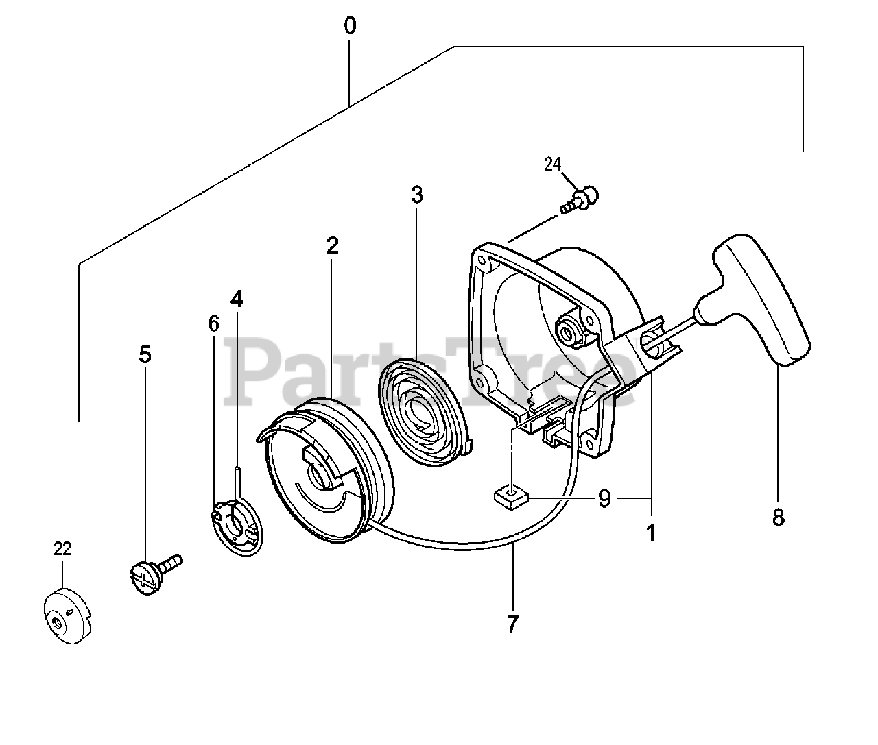 Tanaka TBC-280 - Tanaka String Trimmer Starter Parts Lookup with ...