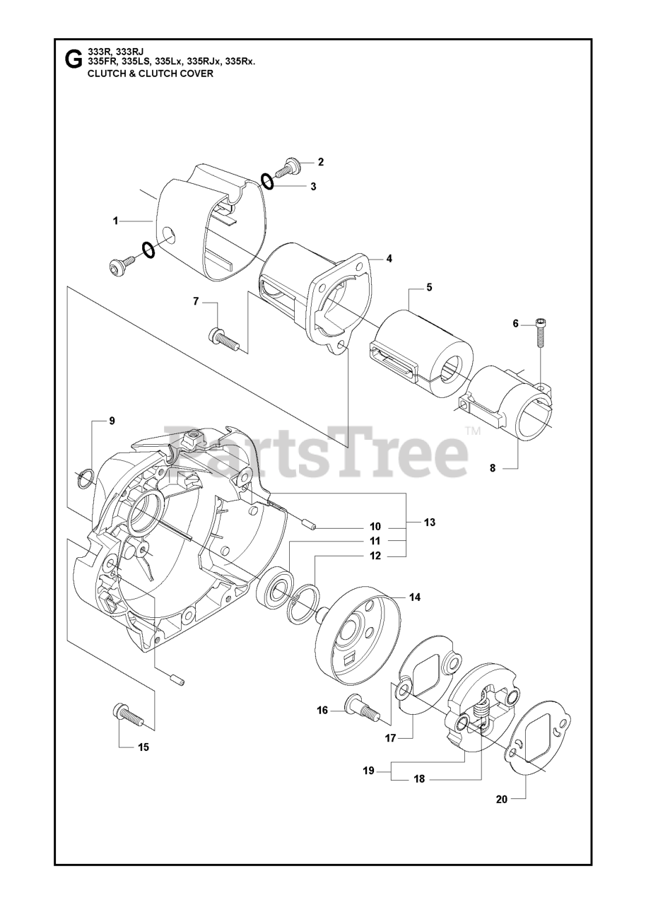 Husqvarna 333 RJ - Husqvarna String Trimmer (Original) CLUTCH Parts ...