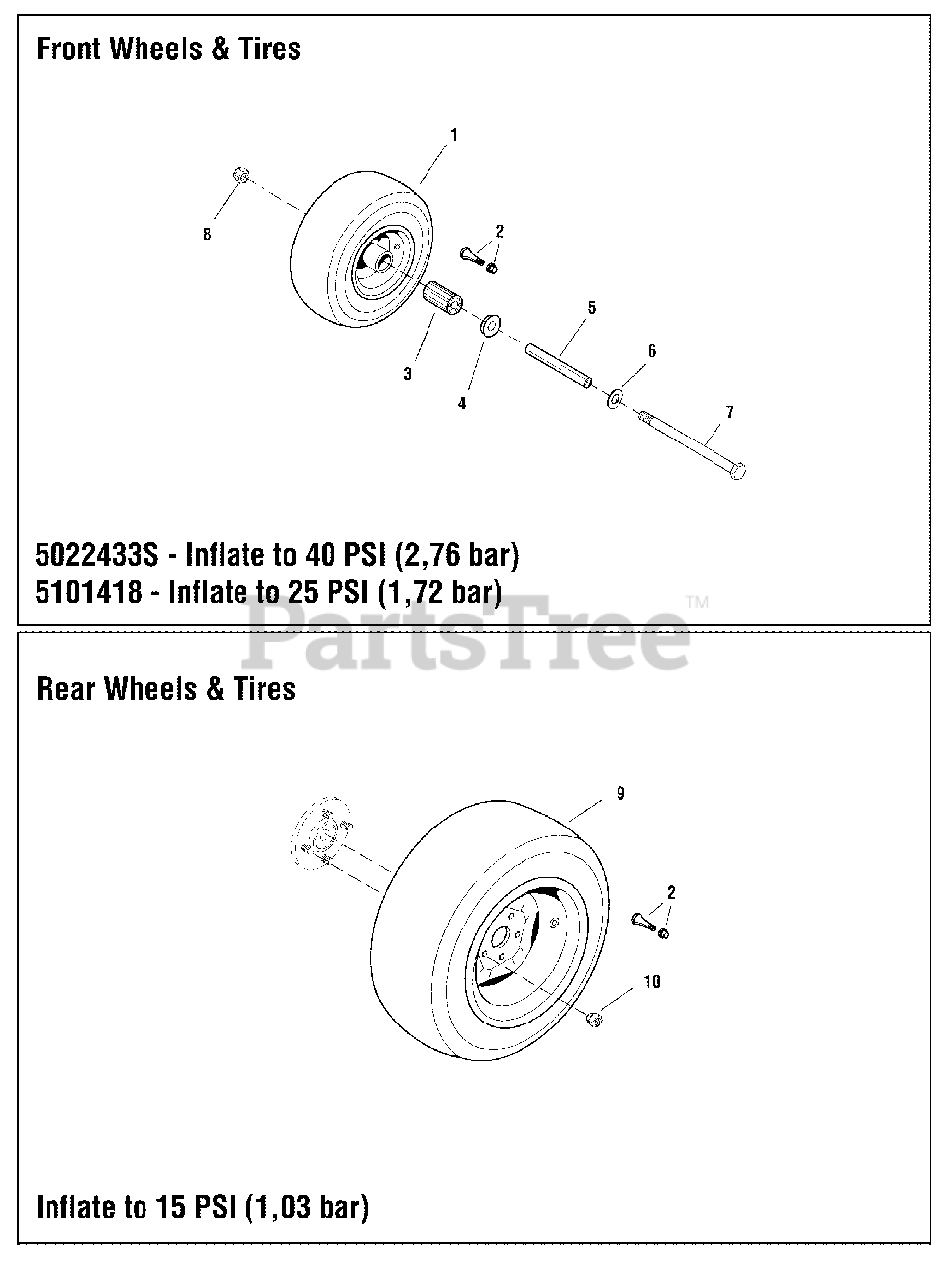 Snapper 355Z B2444 (5900681) - Snapper 44" Zero-Turn Mower Wheel & Tire ...