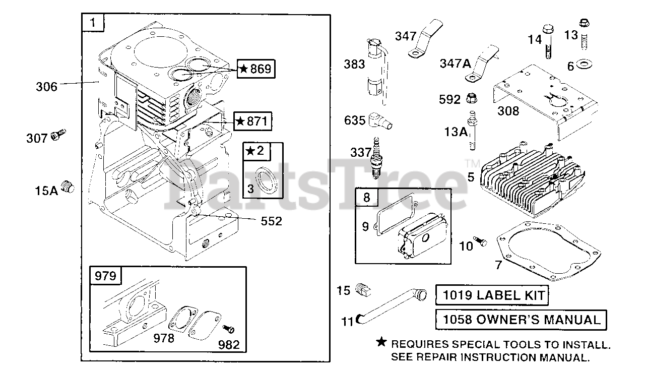 Briggs & Stratton 190402-6151-01 - Briggs & Stratton Horizontal Engine ...