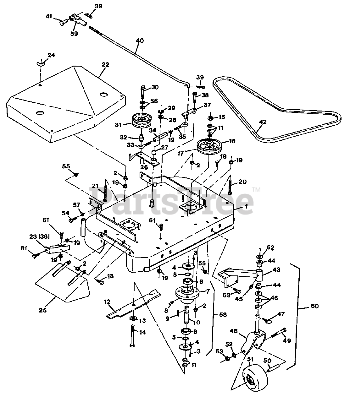 Exmark V36-12.5KO-5 - Exmark 36" Viking Walk-Behind Mower, 12.5hp ...