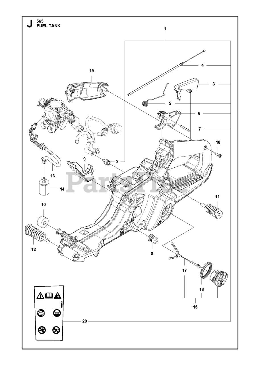 Husqvarna 565 - Husqvarna Chainsaw FUEL TANK Parts Lookup with Diagrams ...