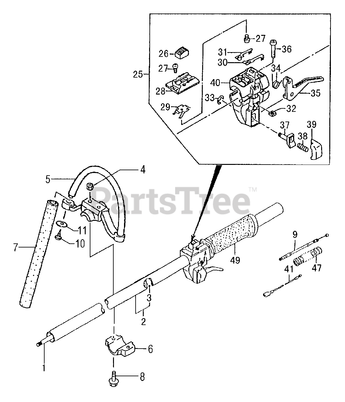 Tanaka TBC-260PF/L - Tanaka String Trimmer Drive Shaft & Front Handle ...