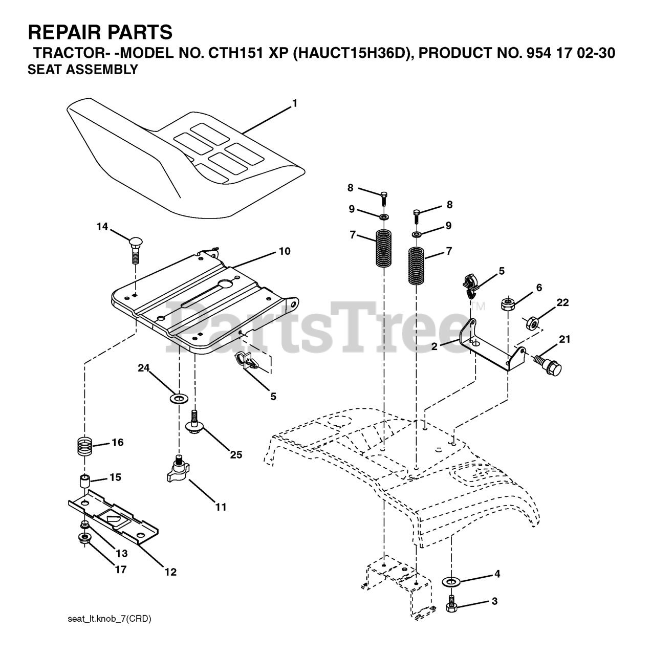 Husqvarna CTH 151 XP (954170230-D) - Husqvarna Lawn Tractor (2004-09 ...