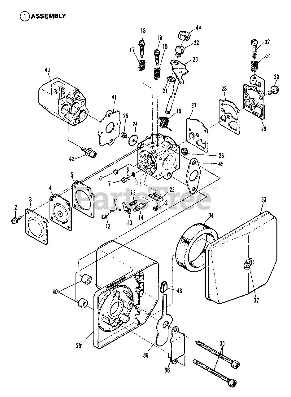 Snapper 2100HHB (86378) - Snapper Blower Carburetor & Air Filter Parts ...