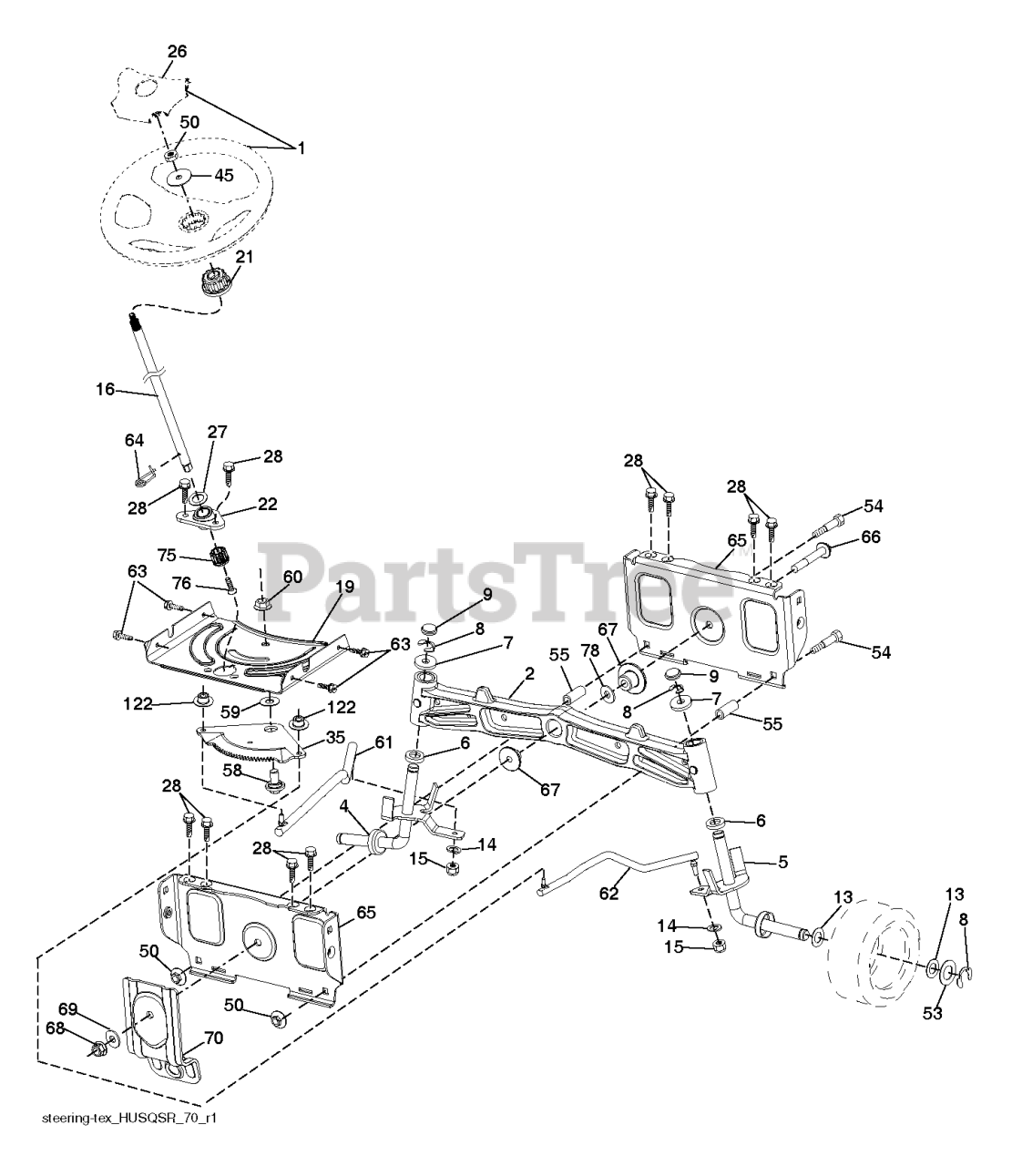 Husqvarna TS 354 (960410428-00) - Husqvarna 54" Garden Tractor (2018-12 ...