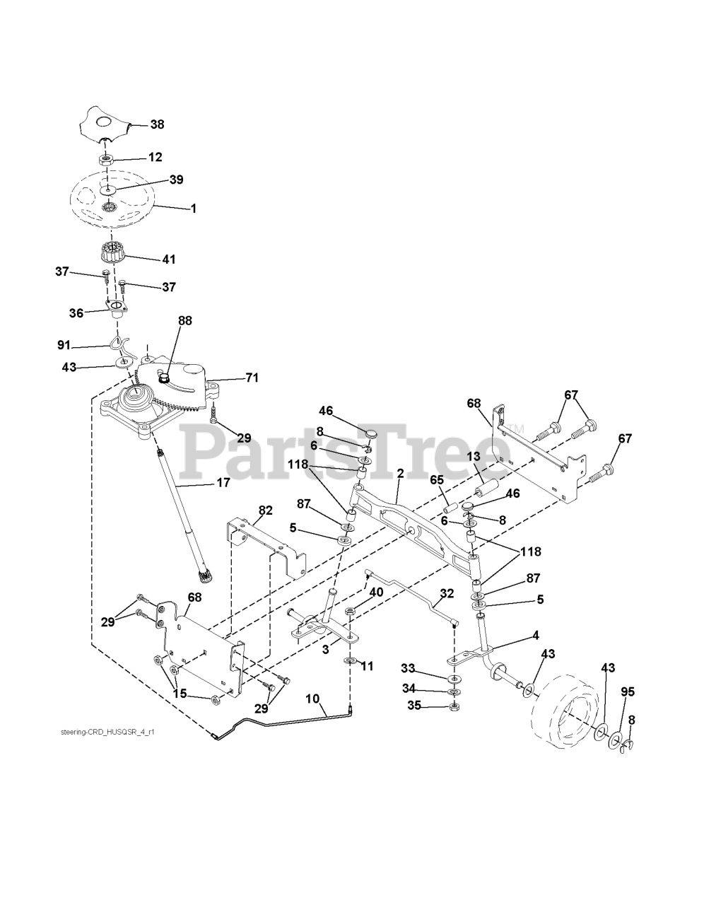 Husqvarna CTH 140 (960610192-02) - Husqvarna Lawn Tractor (2007-09 ...