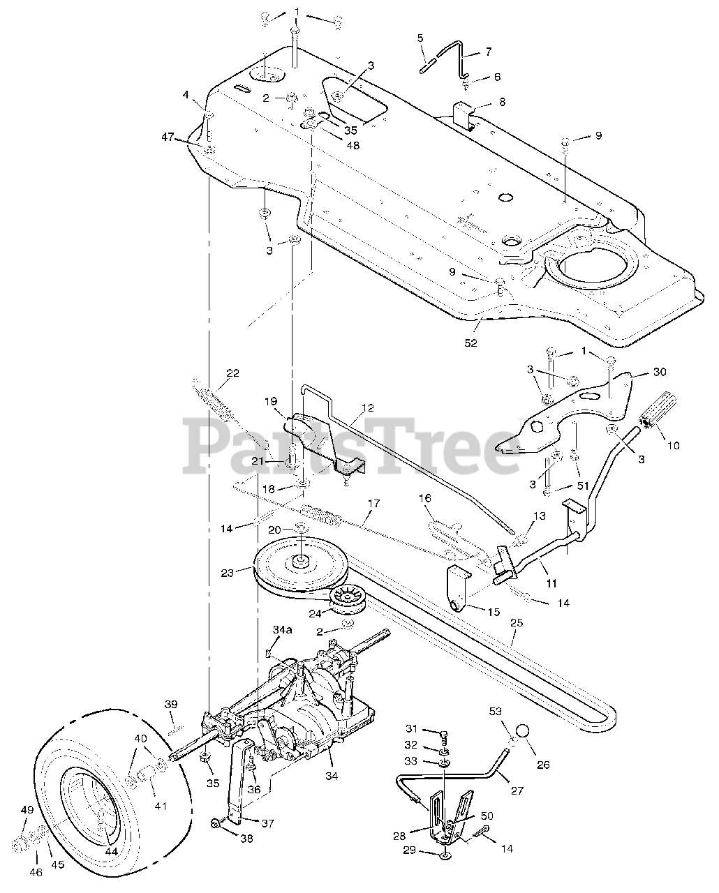 Murray 38633x92A - Murray 38" Lawn Tractor (1996) Motion Drive Parts ...