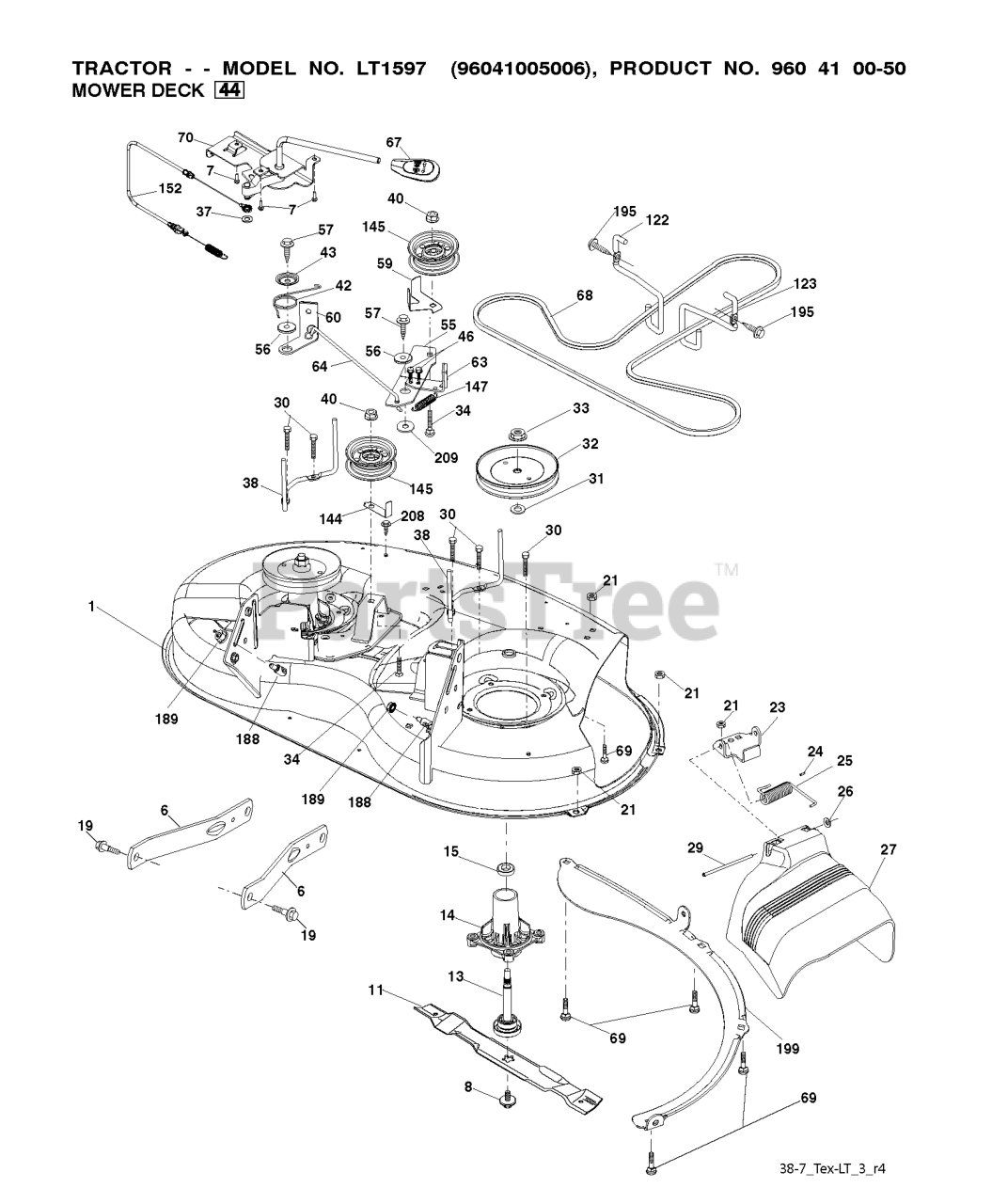 Husqvarna LT 1597 (960410050-06) - Husqvarna Lawn Tractor (2009-10 ...