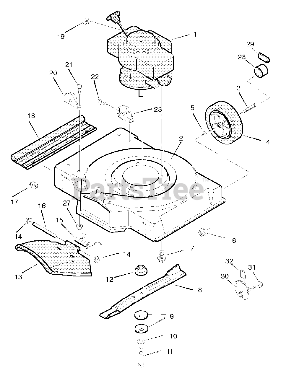 Murray 22266x92A - Murray 22" Walk-Behind Mower (1996) Mower Housing ...