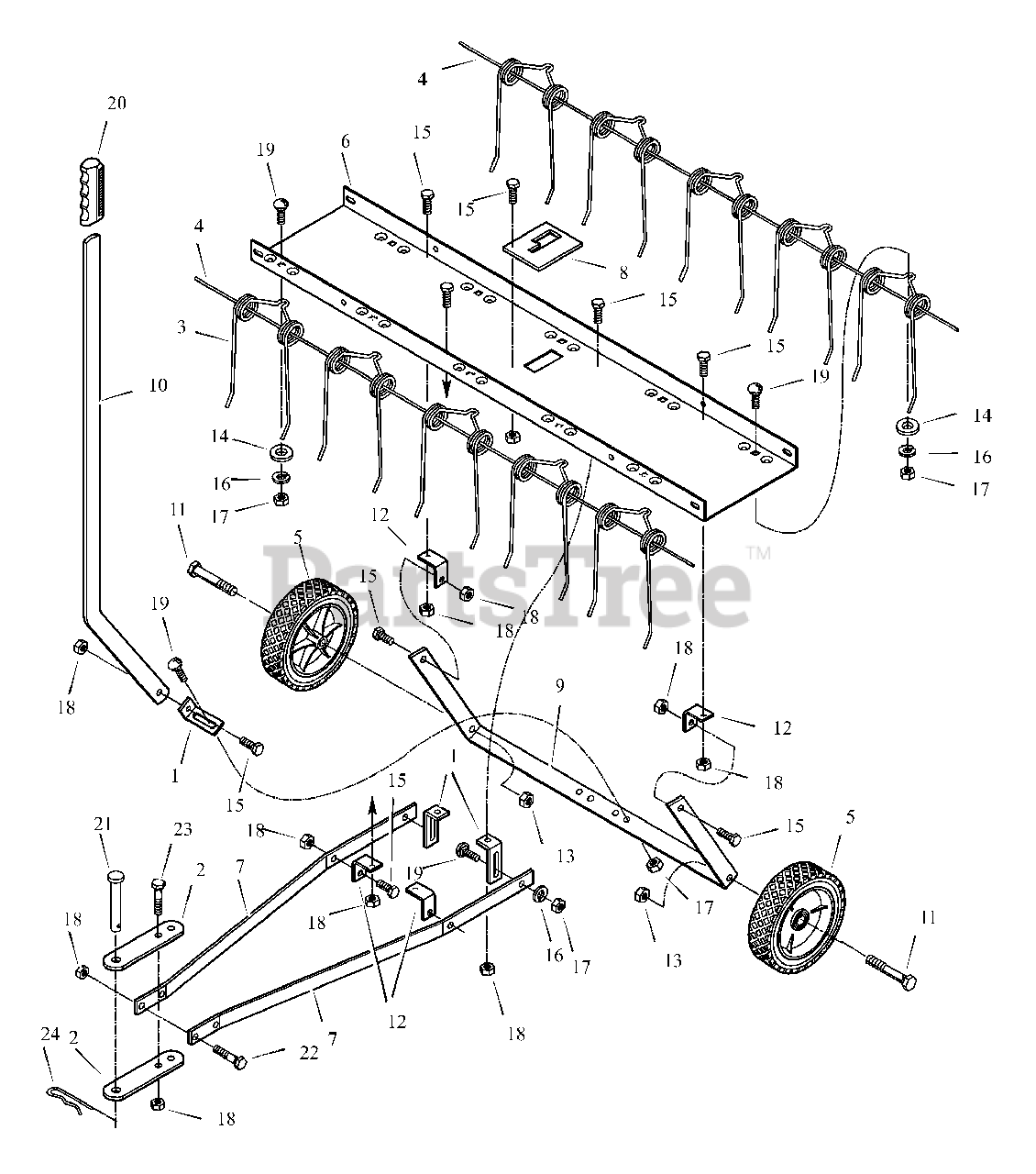 Murray 242010x00A - Murray 40" De-Thatcher (2003) De-thatcher 40" Parts ...