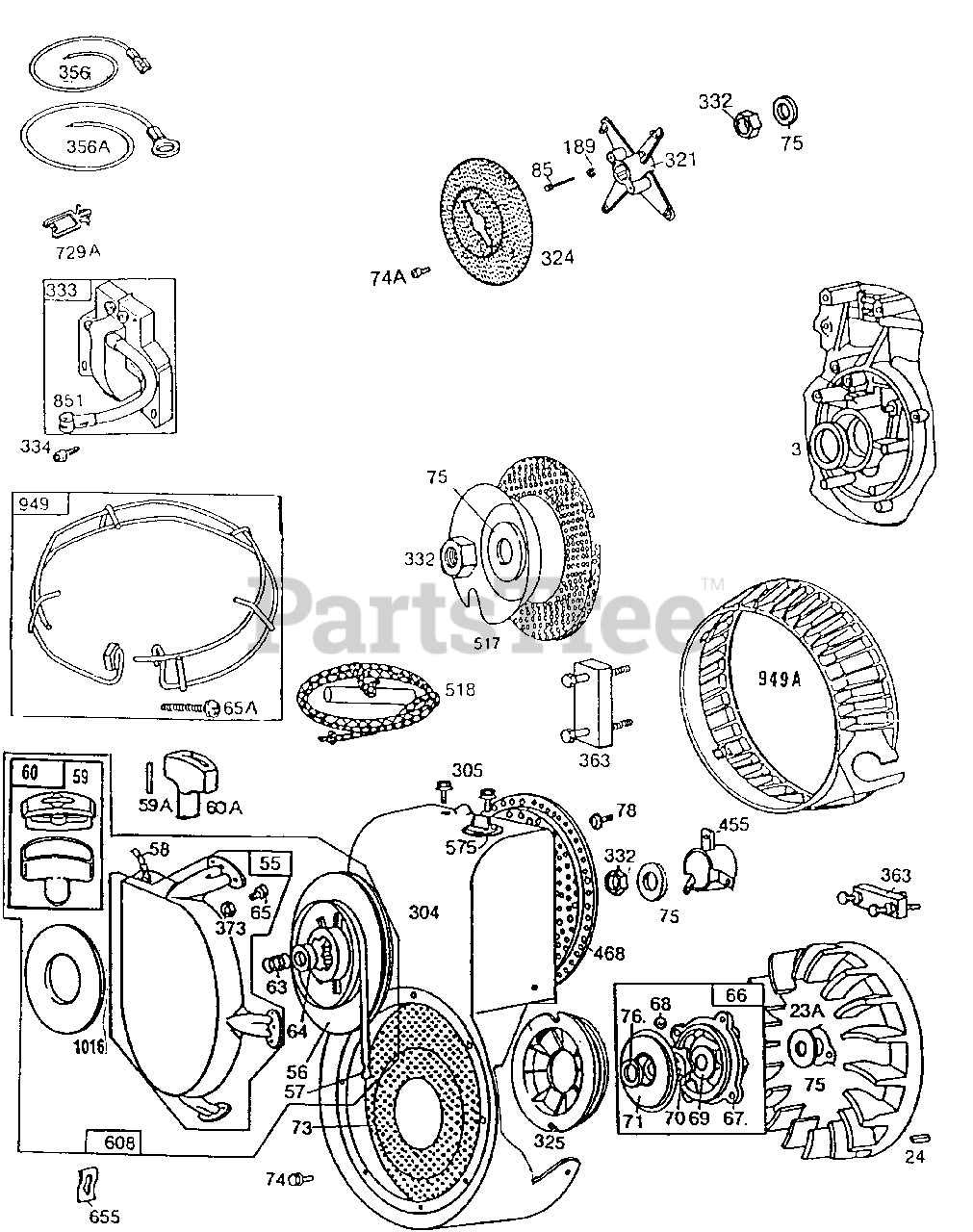 Briggs & Stratton 254422-0320-01 - Briggs & Stratton Horizontal Engine ...