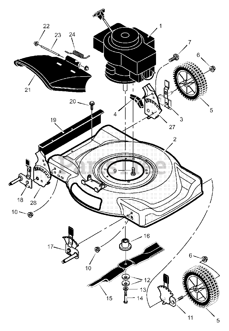 Murray 22107B - Murray 22" Walk-Behind Mower (2000) Mower Housing ...