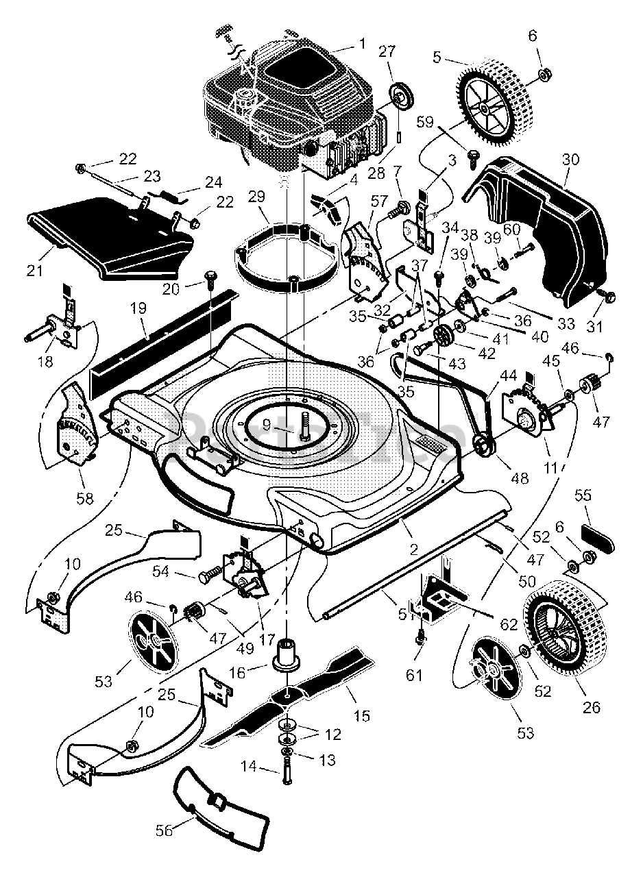 Murray 22615x8A - Murray 22" Walk-Behind Mower (2000) Mower Housing ...