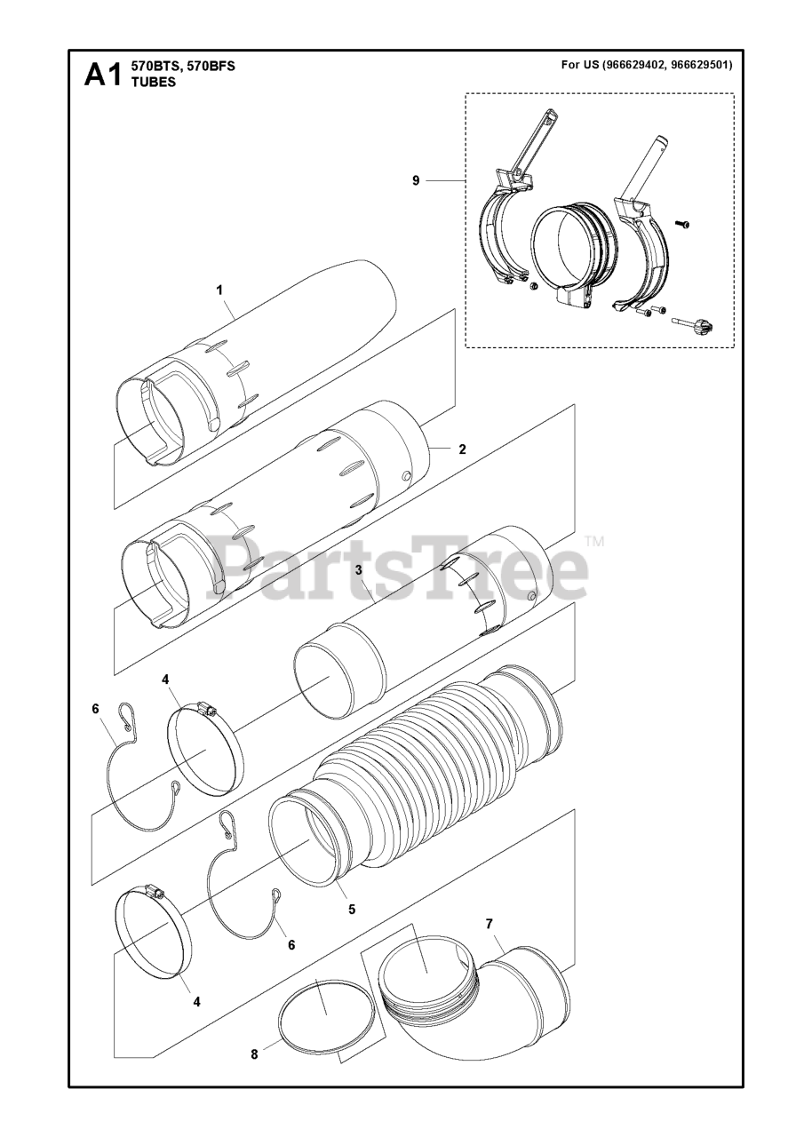 Husqvarna 570 BTS (220628) - Husqvarna Backpack Blower (SN: 20190100001 ...
