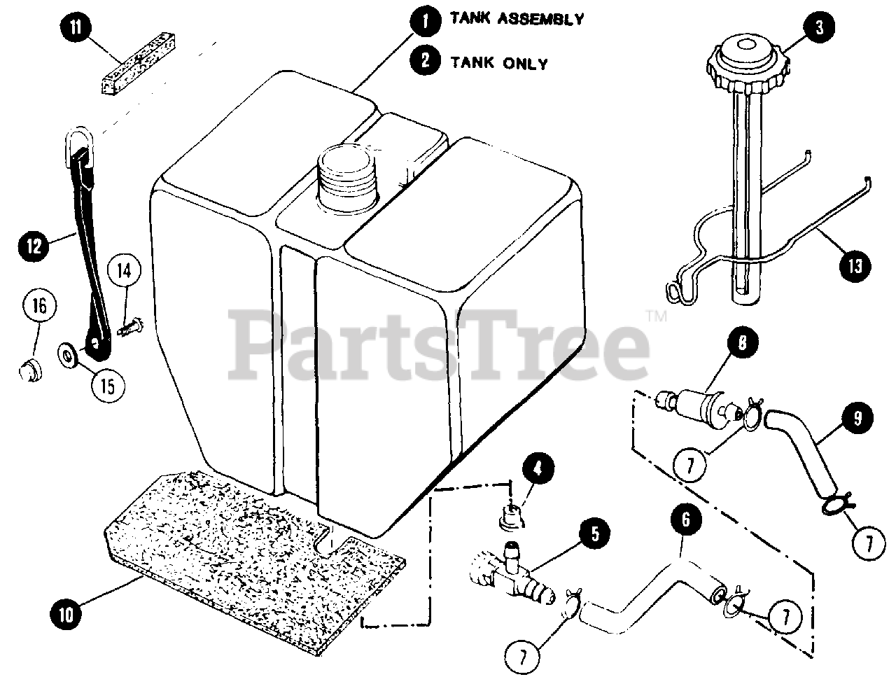 Snapper 1855 (80828) - Snapper Garden Tractor, 18hp Fuel Tank & Lines ...