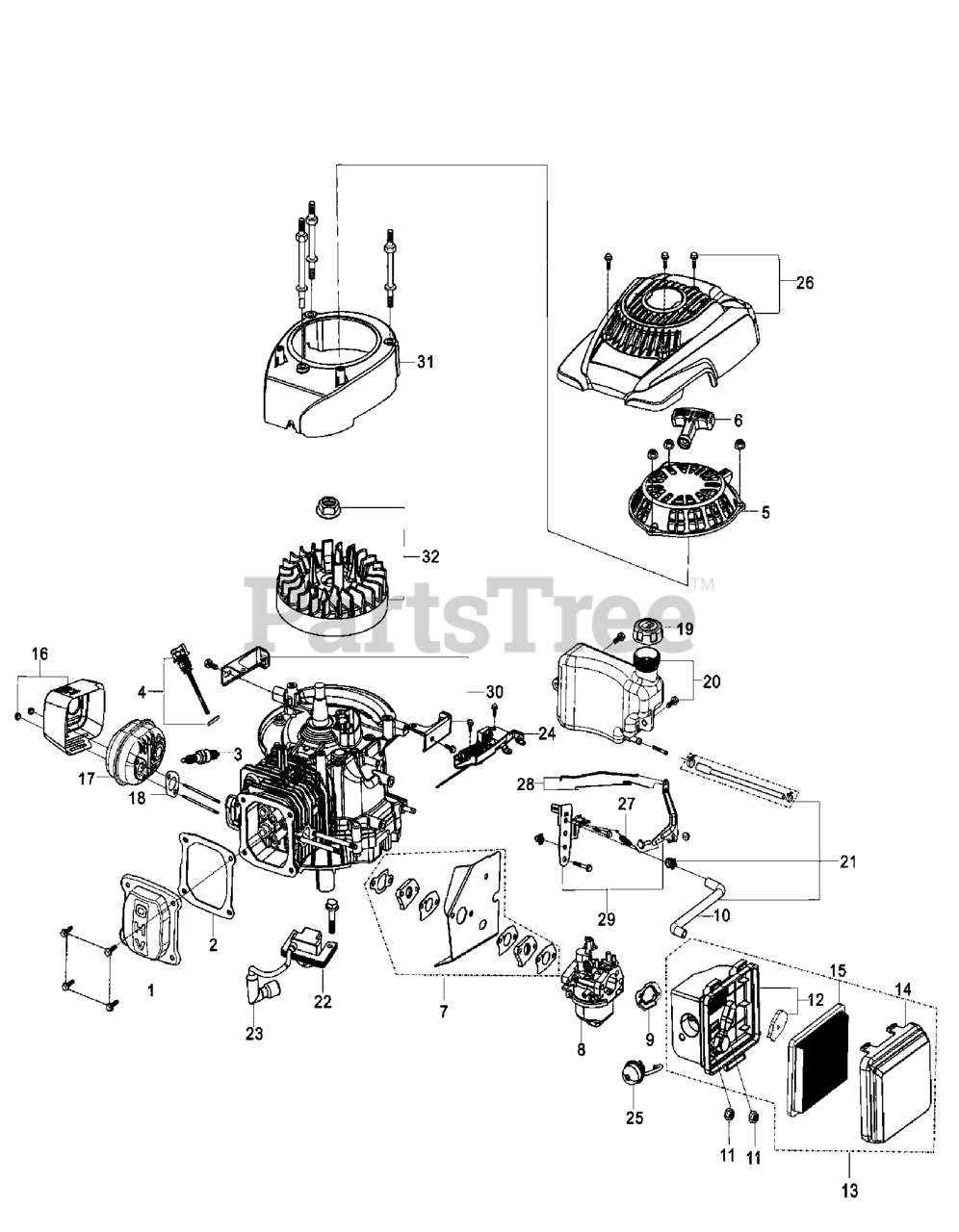Husqvarna RV 140 - Husqvarna Rato Engine ENGINE 2 Parts Lookup with ...