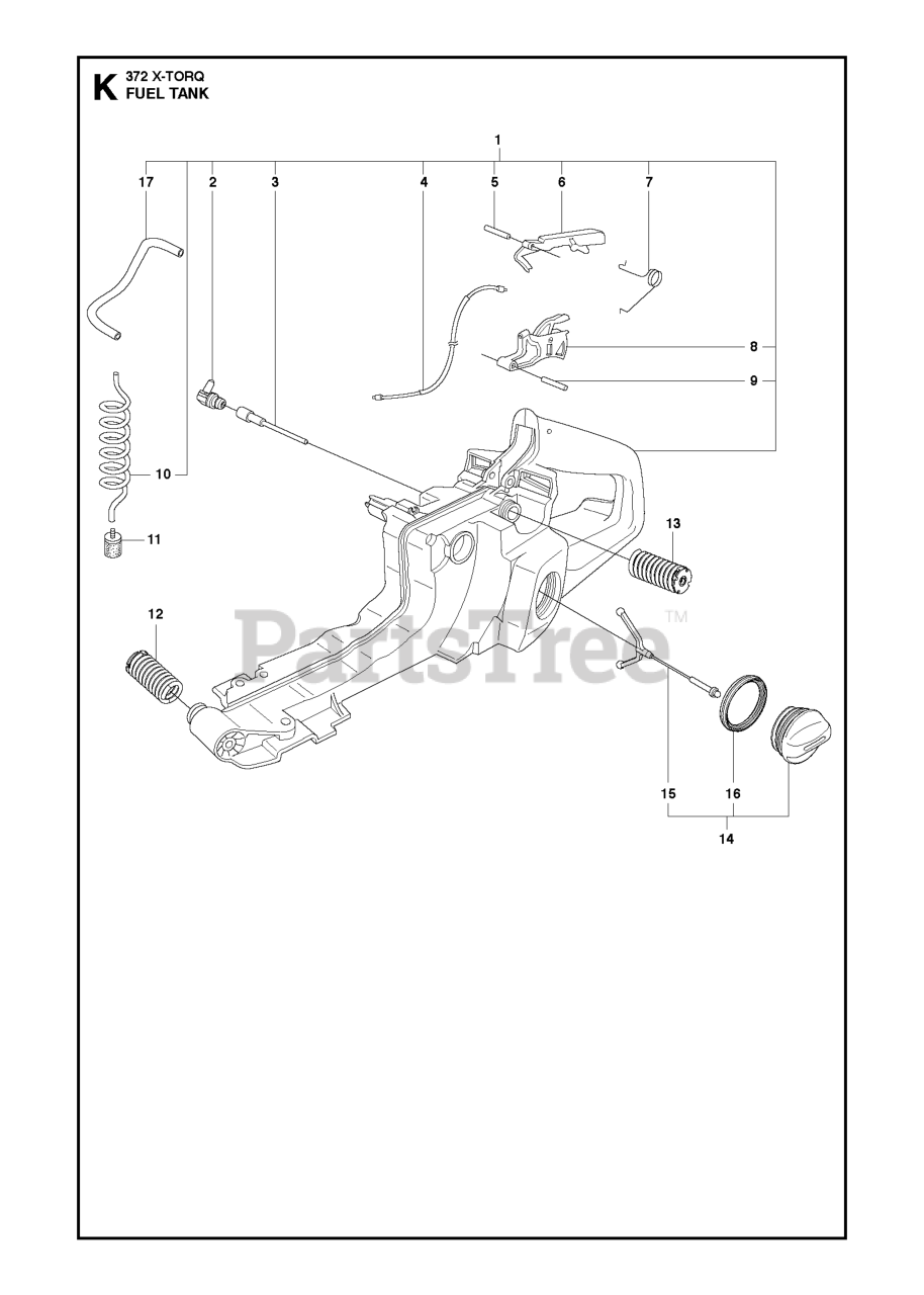 Husqvarna 372 XP X-TORQ - Husqvarna Chainsaw FUEL TANK Parts Lookup ...