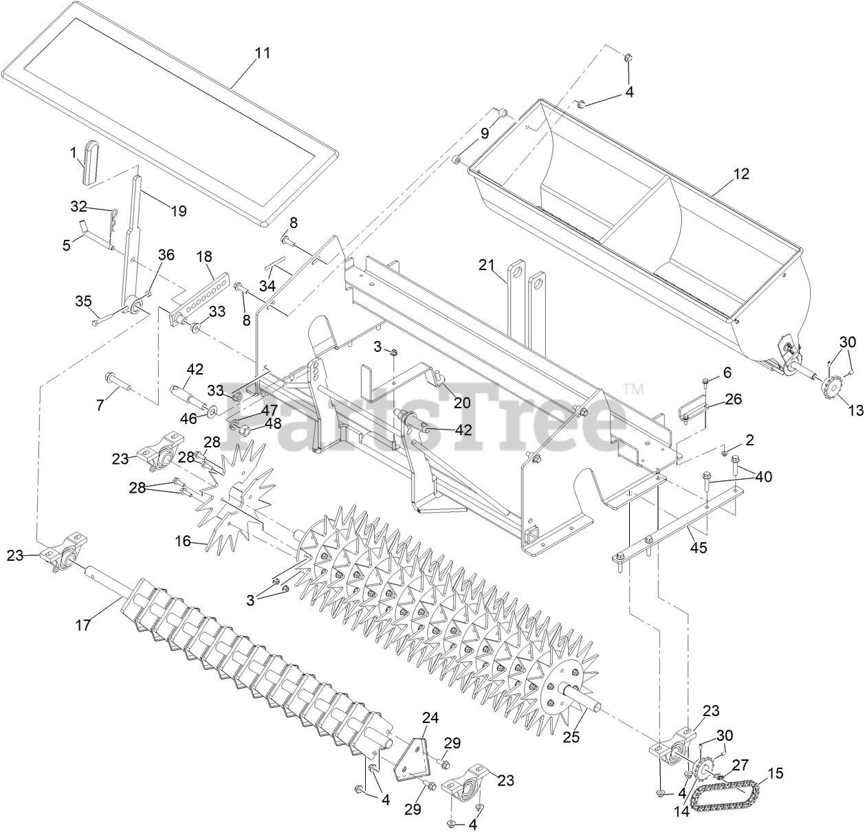 Exmark 142-2038 - Exmark Turf Slicer Seeder Attachment (SN: 411294212 ...