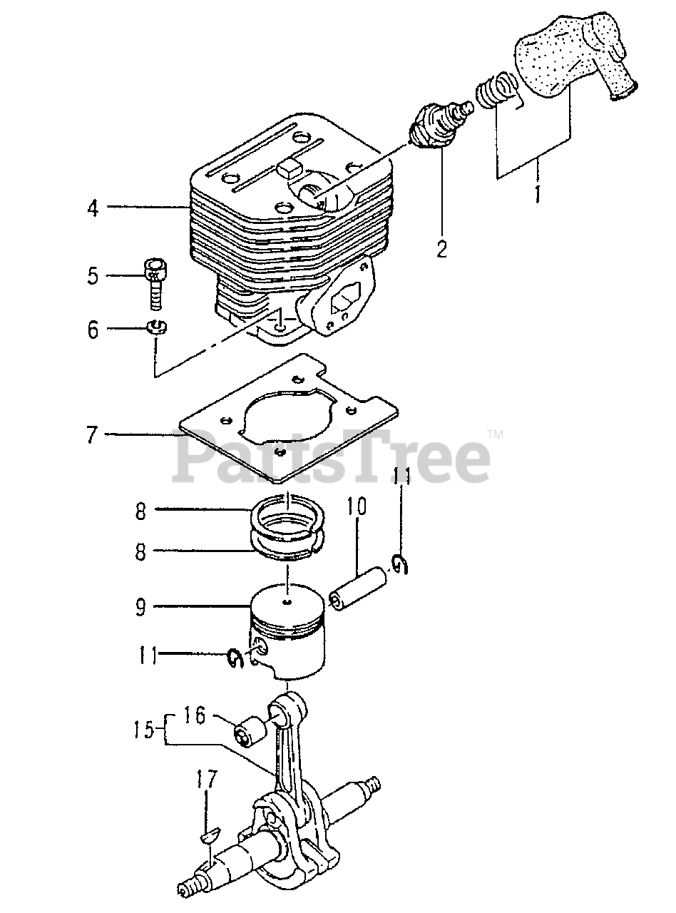 Tanaka TIA-340 - Tanaka Power Auger Cylinder, Piston, Crankshaft Parts ...