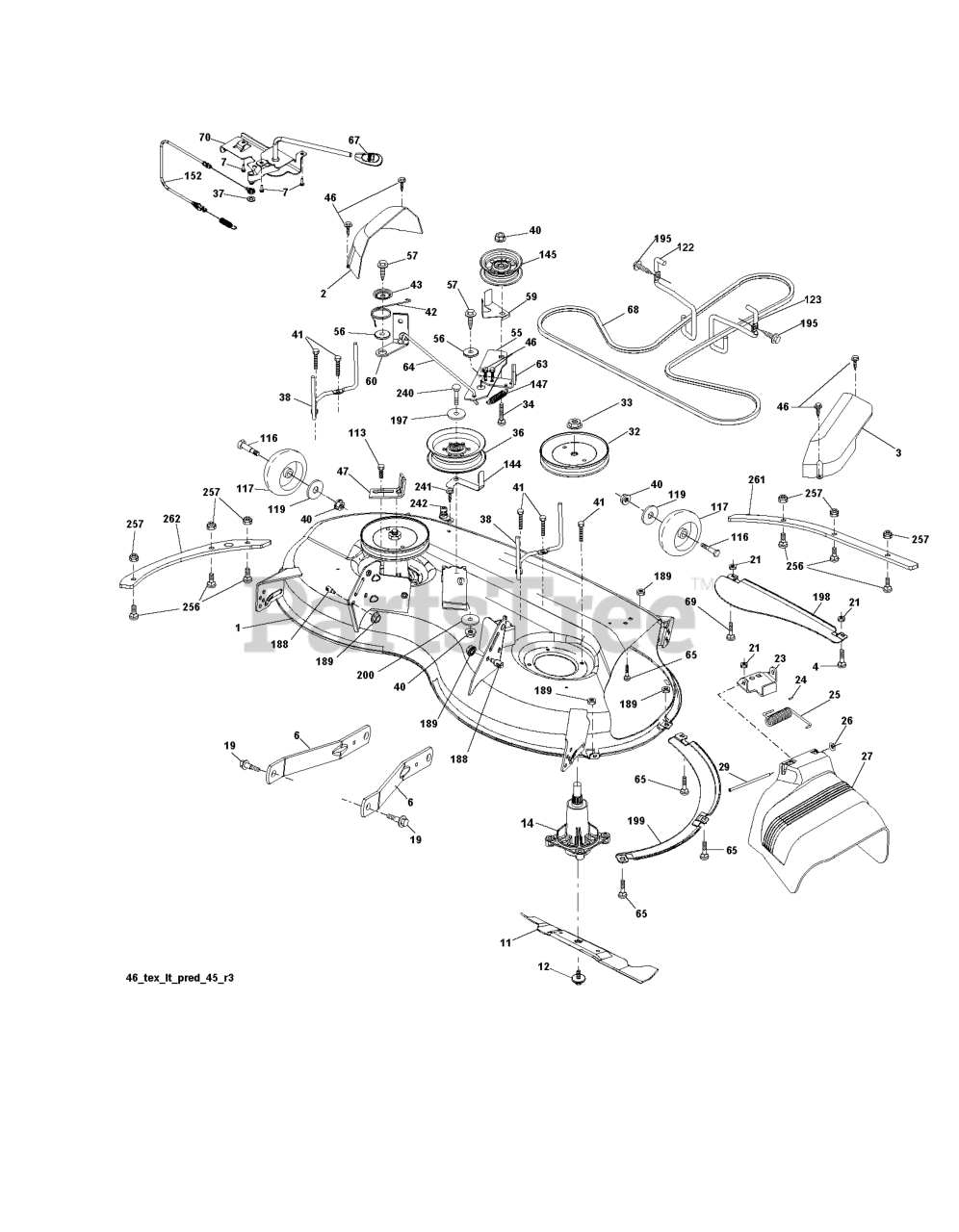 Husqvarna TS 146 XK - Husqvarna 46" Garden Tractor (Original) MOWER ...