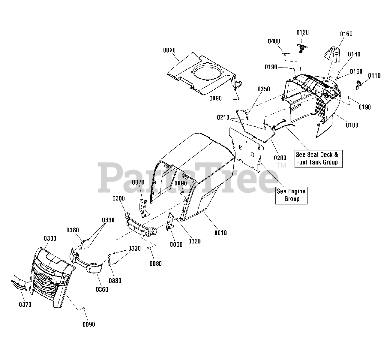 Bad Boy 2690912 - Bad Boy 46" Lawn Tractor, 24hp (2010) Hood, Grille ...