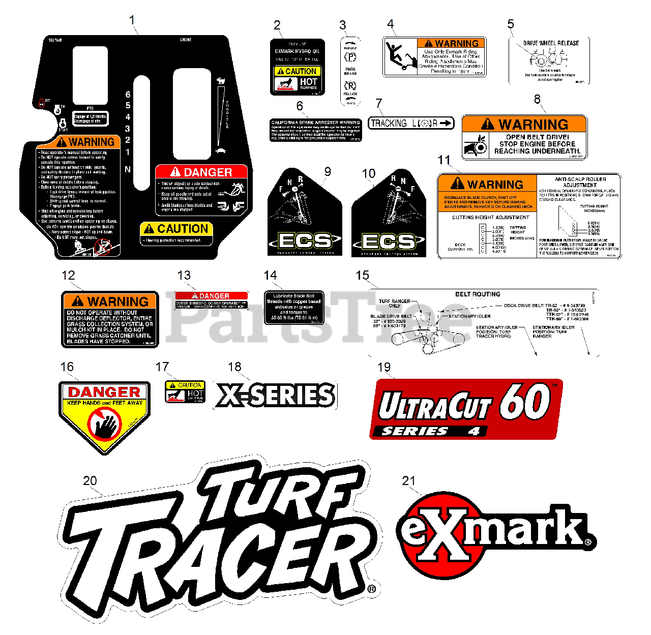 Exmark TTX691KAE604 - Exmark 60" Turf Tracer X-Series Walk-Behind Mower ...