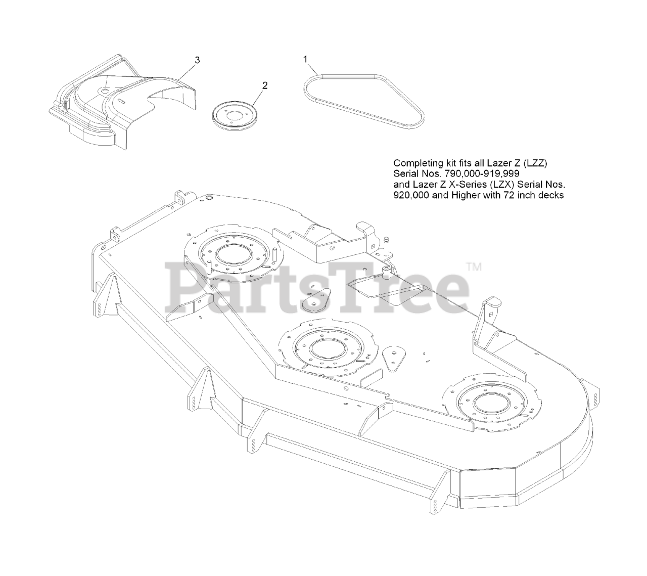 Exmark LZUV3B - Exmark Ultra Vac Triple Bagger for Lazer Z Mower (SN ...