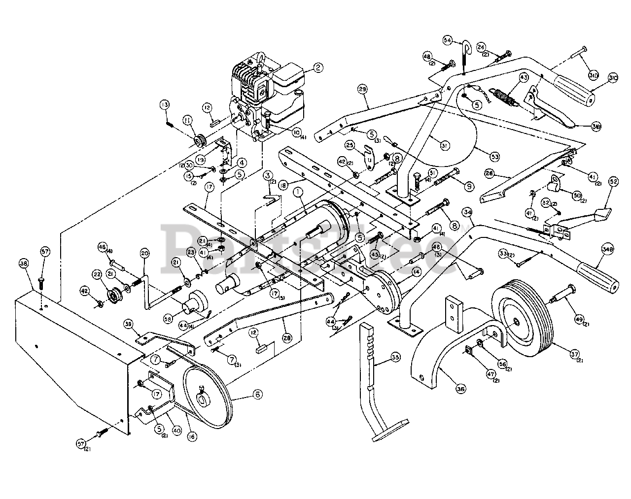 Snapper SST5 (80521) - Snapper Front-Tine Tiller, 5hp Tiller Assembly ...