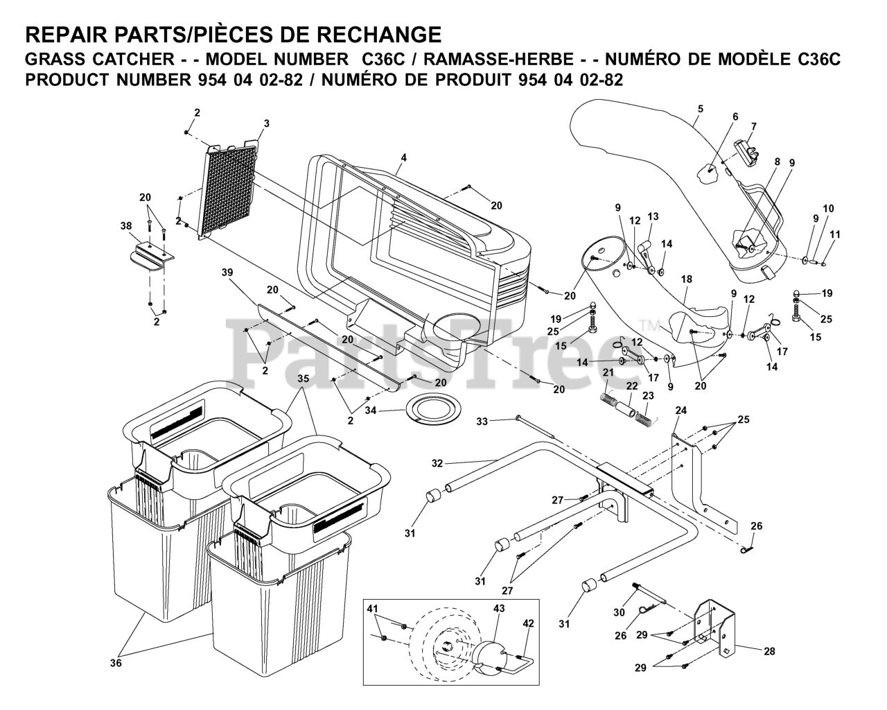 Husqvarna 954040282 - Husqvarna Grass Catcher (2001-09) BAGGER Parts ...