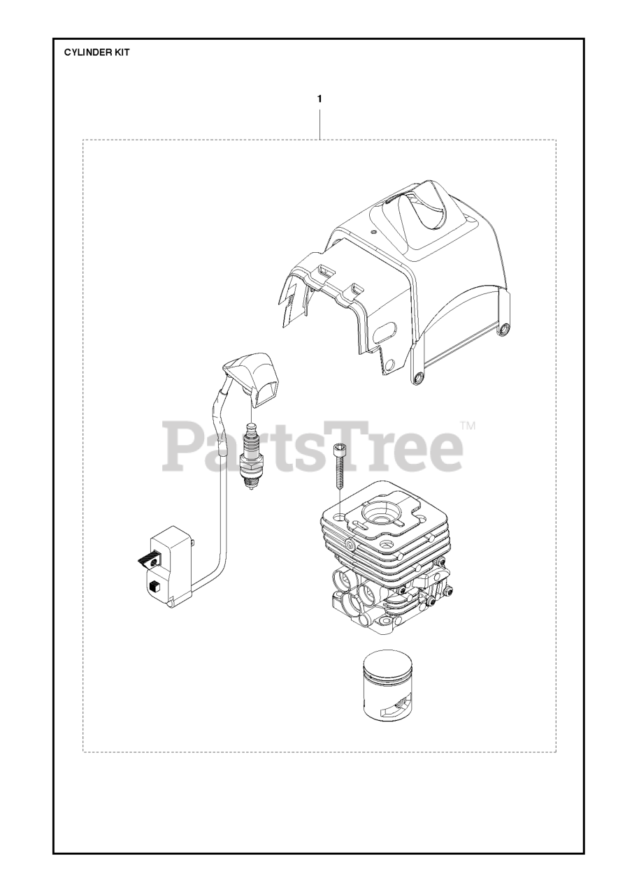 Husqvarna 333 R - Husqvarna String Trimmer (Original) CYLINDER KIT ...