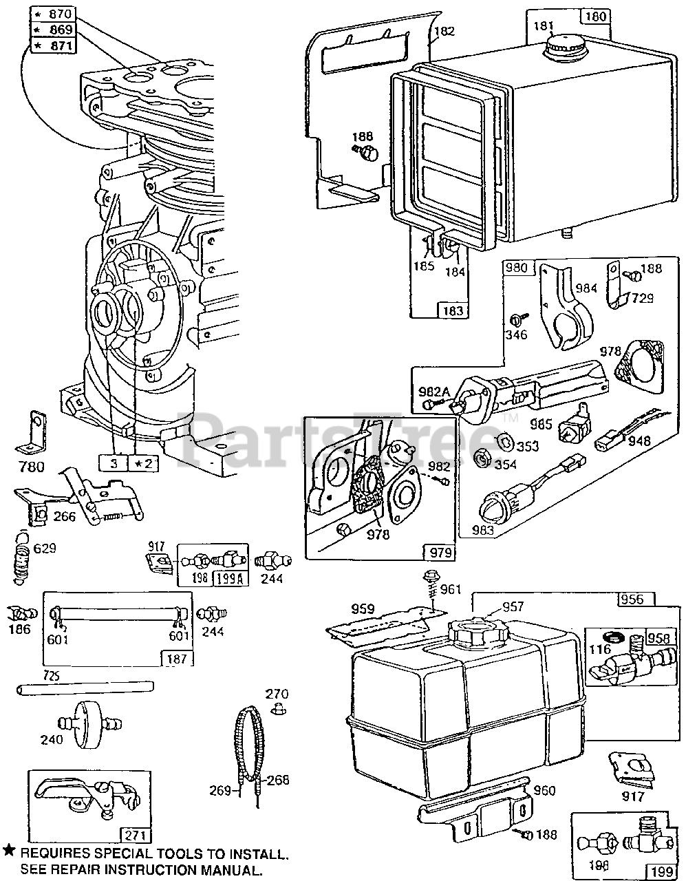 Briggs & Stratton 190402-2979-01 - Briggs & Stratton Horizontal Engine ...