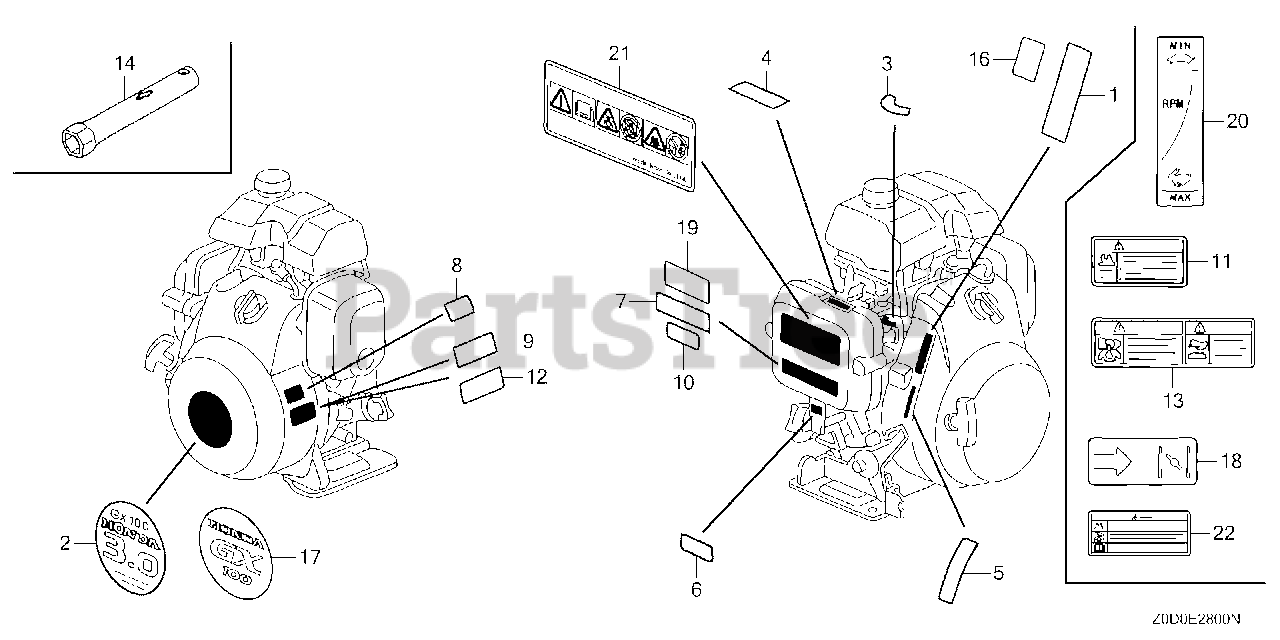 Honda GX100 KRA2/A (GCANM) - Honda Engine, Made in Japan (SN: GCANM ...