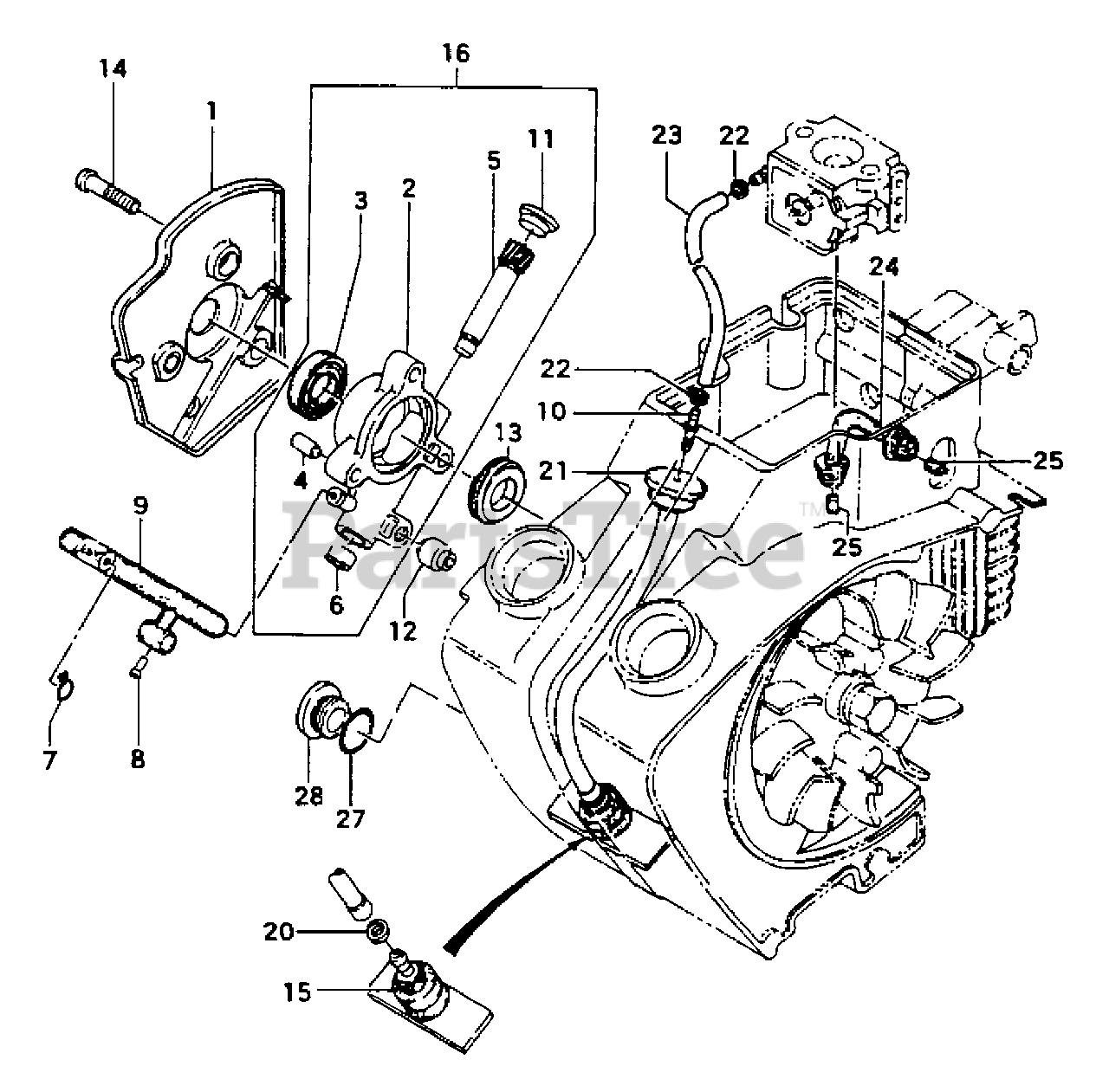 Tanaka ECS-351 - Tanaka Chainsaw Oil Pump Parts Lookup with Diagrams ...
