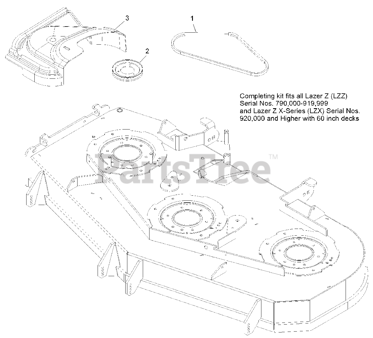 Exmark LZUV3B - Exmark Ultra Vac Triple Bagger for Lazer Z Mower (SN ...