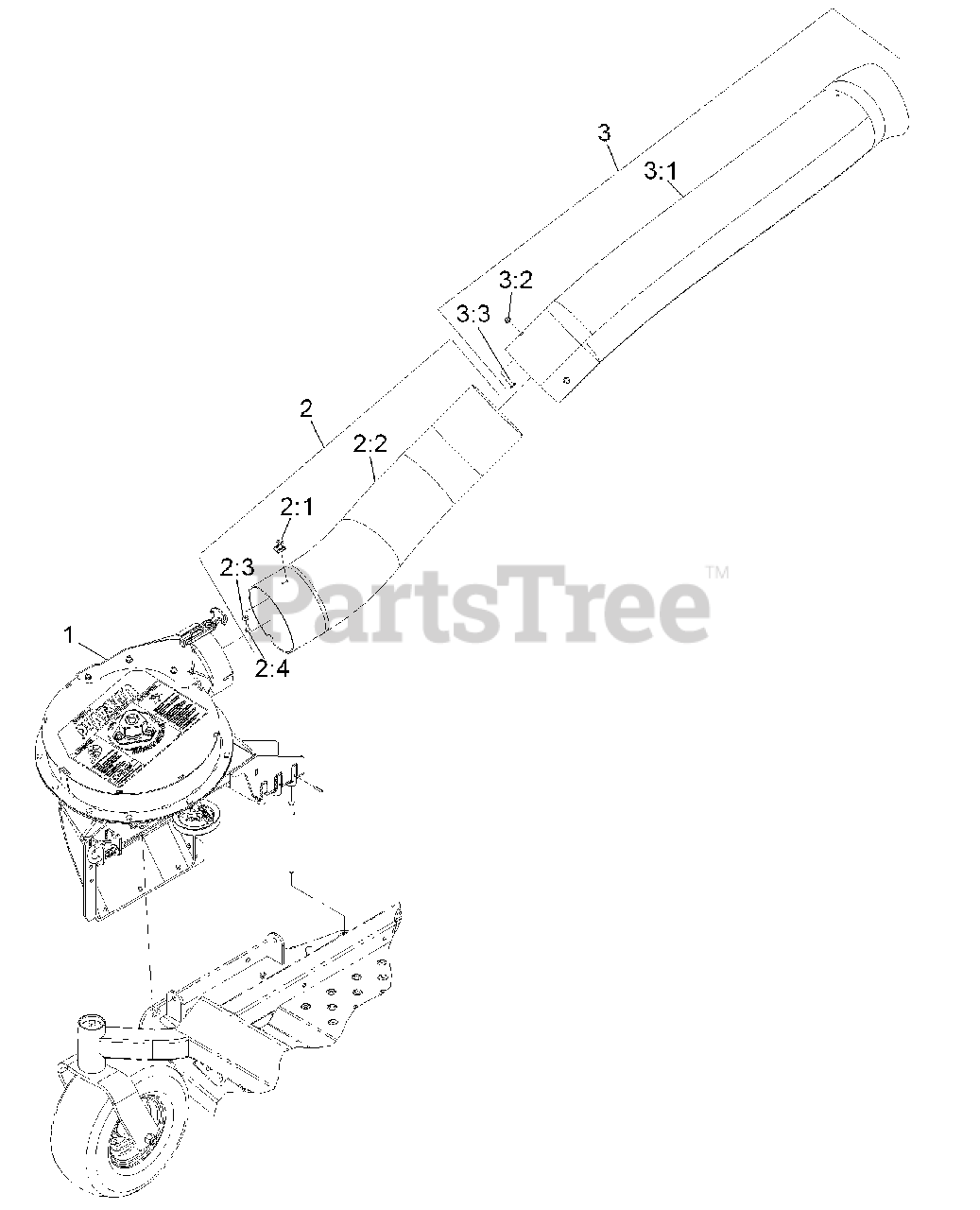 Exmark 116-3000 - Exmark Ultra Vac Bagger for Lazer Mower (SN: 920000 ...
