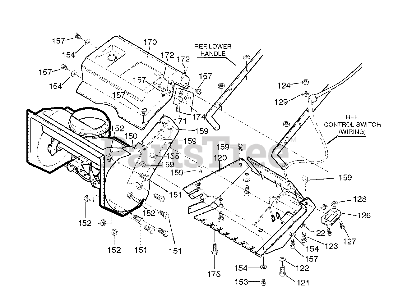 Dynamark 1695716 - Dynamark 21" Snow Thrower (2009) Belt Cover Assembly ...