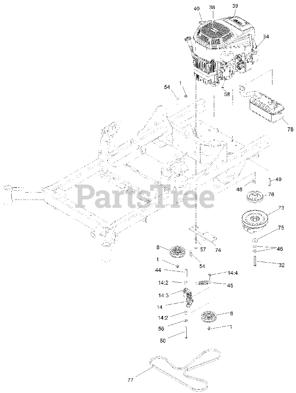 Exmark RAE702GEM44300 - Exmark 44" Radius E-Series Zero-Turn Mower ...
