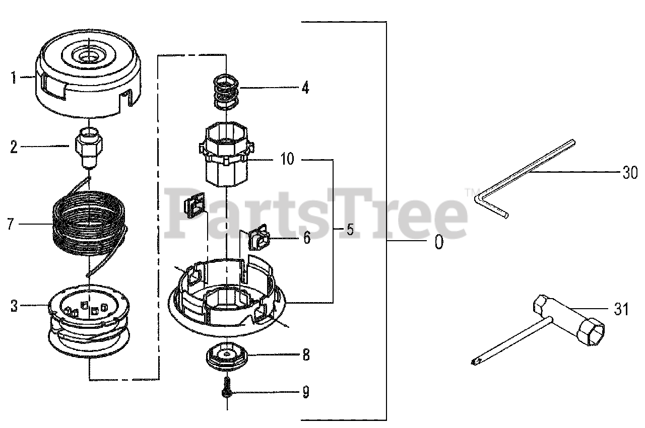 Tanaka TBC-225 - Tanaka String Trimmer Cutting Head & Tools Parts ...