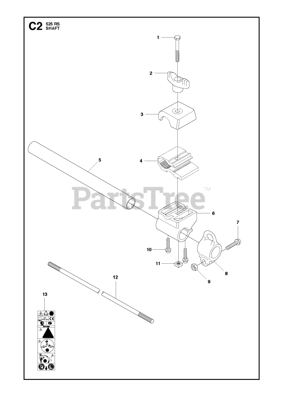 Husqvarna 525 RS - Husqvarna Brush Cutter (Original) SHAFT Parts Lookup ...