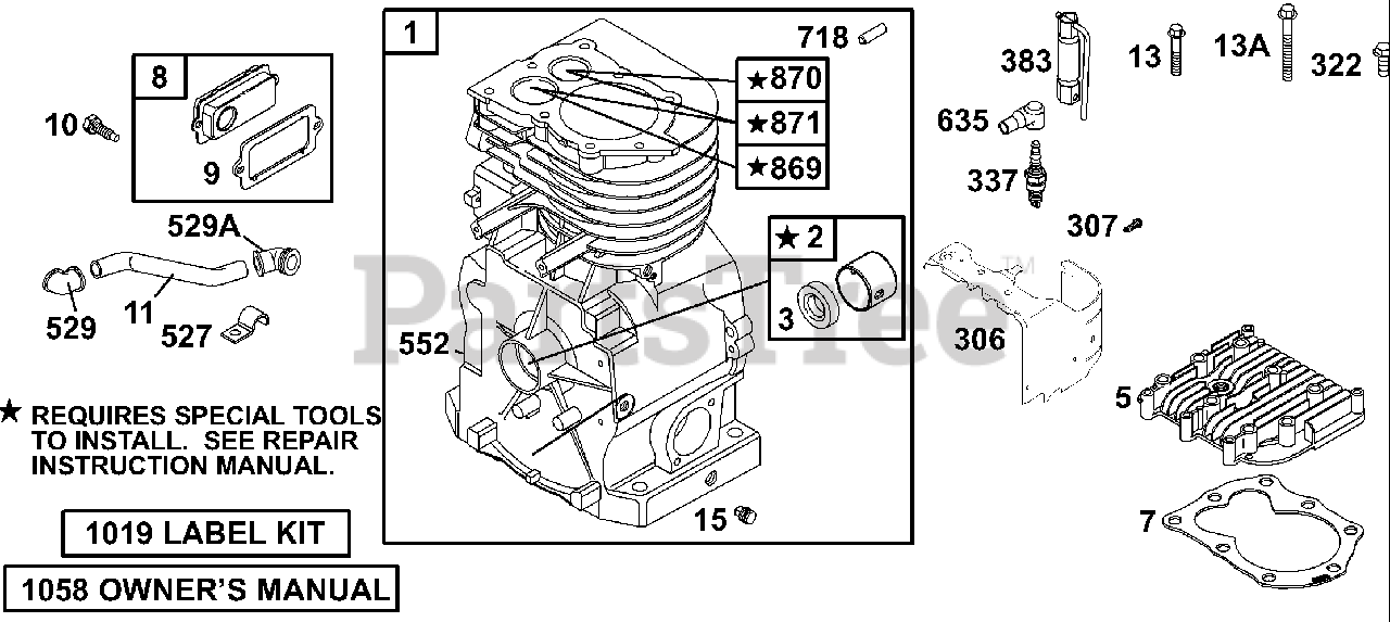 Briggs & Stratton 137202-1125-E1 - Briggs & Stratton Horizontal Engine ...