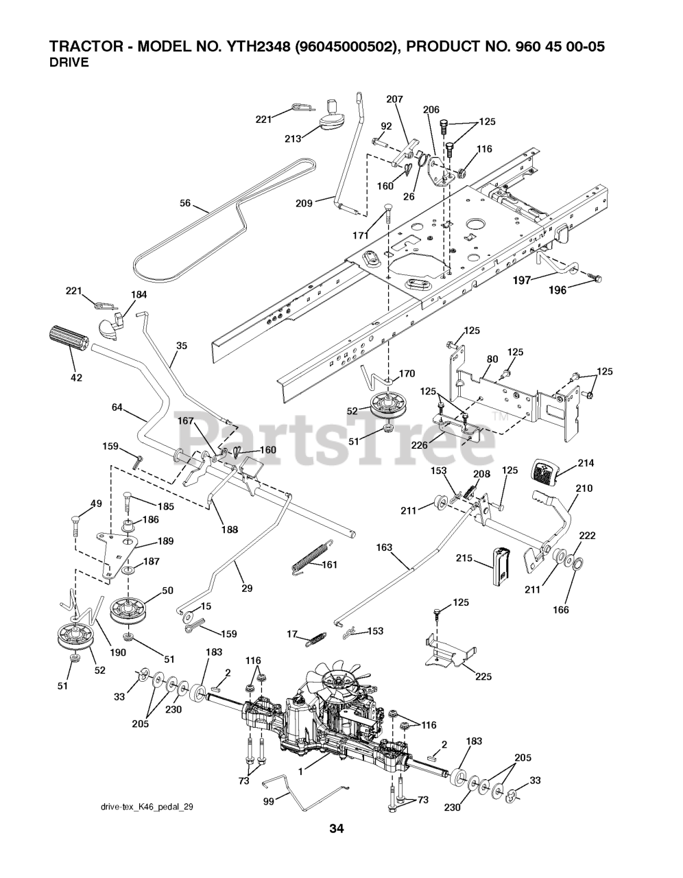 Husqvarna YTH 2348 - Husqvarna 48" Yard Tractor (2008-04) DRIVE Parts ...