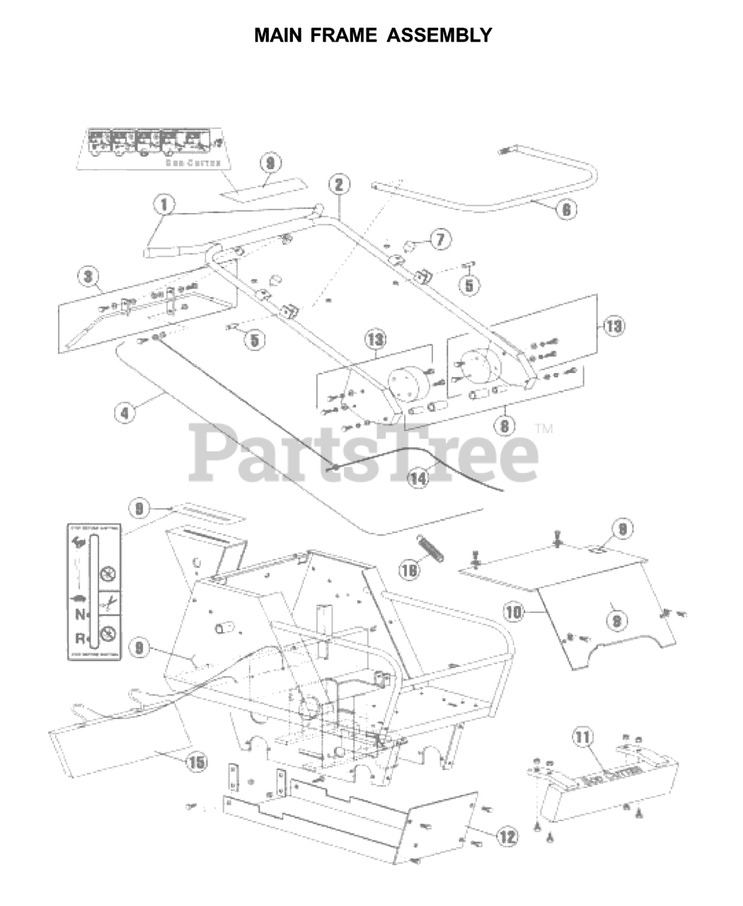 Husqvarna SC 18 - Husqvarna 18" Sod Cutter (2001-03) MAINFRAME, LEFT ...