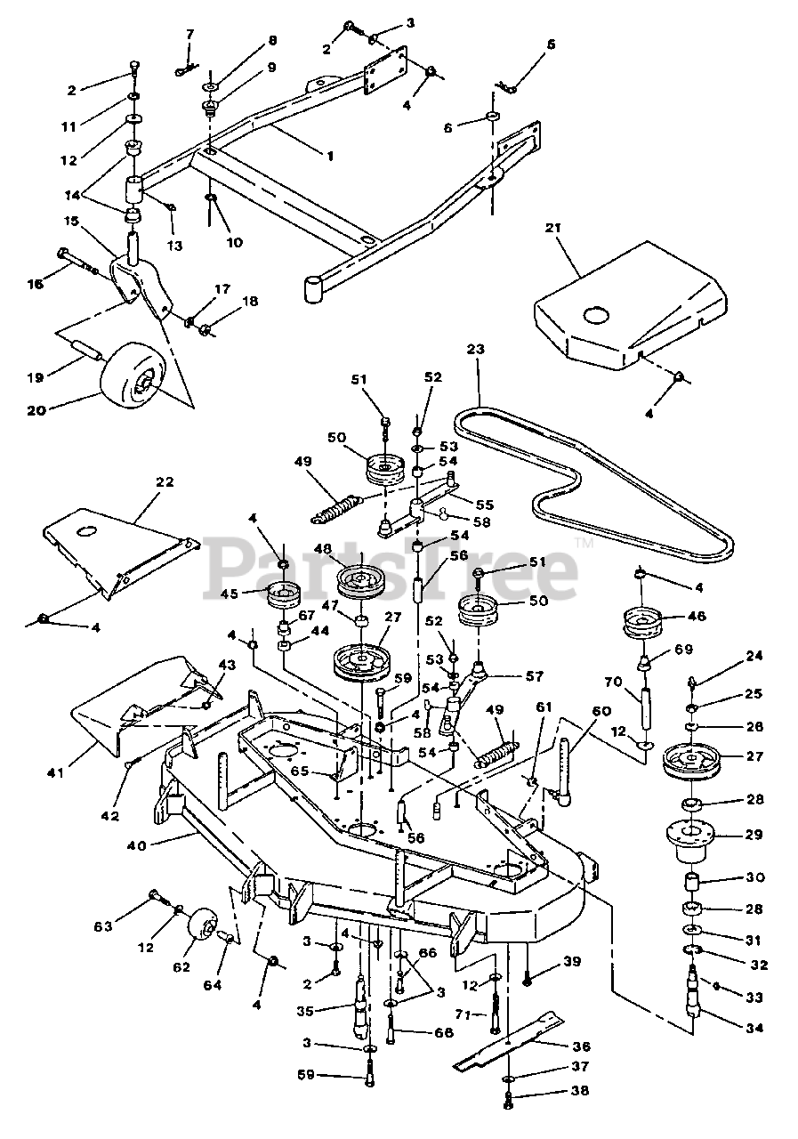Exmark FMD52 - Exmark 52" Turf Ranger Front Mount Mower (SN: 070000 ...