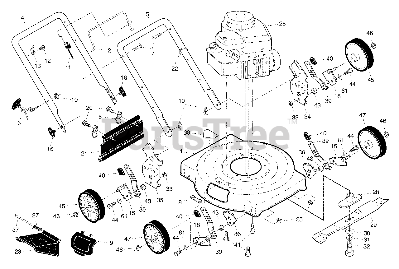 Murray M 22450 (96114002500) - Murray 22" Walk-Behind Mower (2012) Deck ...