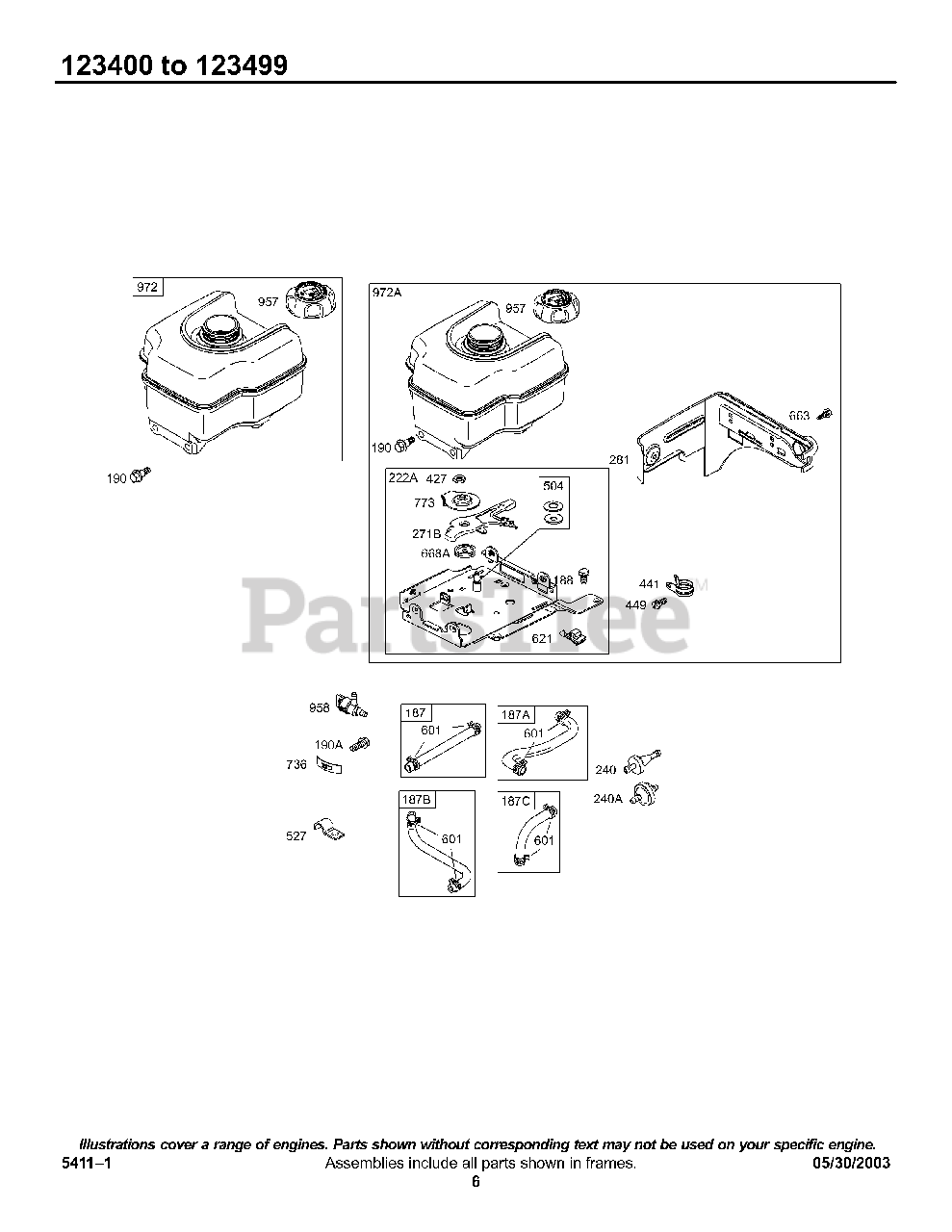 Briggs & Stratton 123432-0036-E1 - Briggs & Stratton Horizontal Engine ...