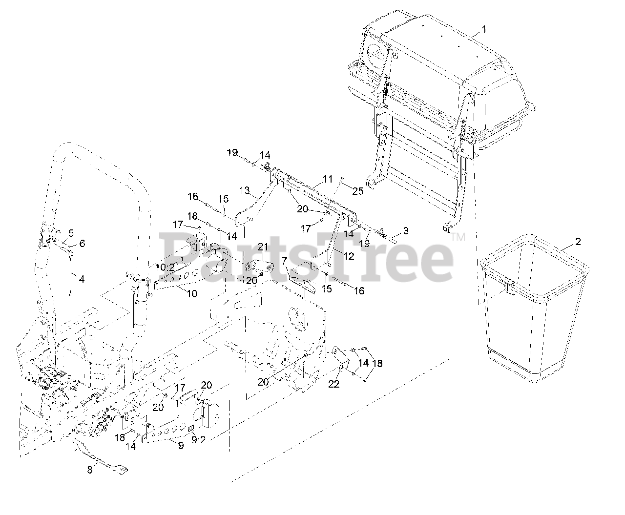 Exmark 126-6954 - Exmark Ultra Vac Bagger for Radius Mower, Heavy Duty ...